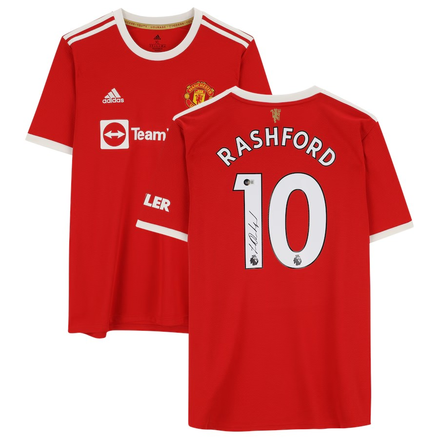 Marcus Rashford Manchester United Autographed Adidas 2021-22 Red Jerse